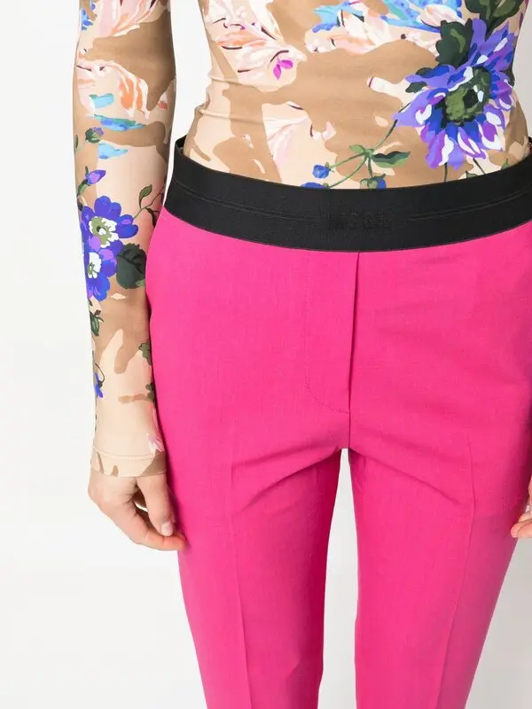 MSGM Contrast Waistband Trousers - Pink
