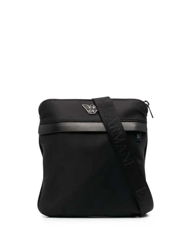 Emporio Armani Flat Crossbody Bag - Black