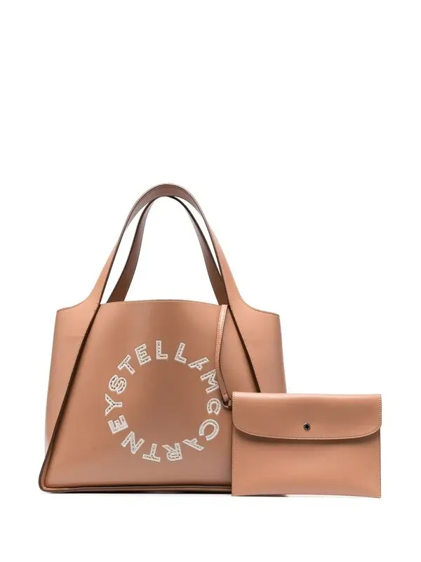 Stella McCartney Broderie Anglaise-logo Tote Bag - Neutrals