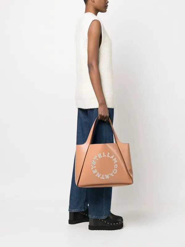 Stella McCartney Broderie Anglaise-logo Tote Bag - Neutrals
