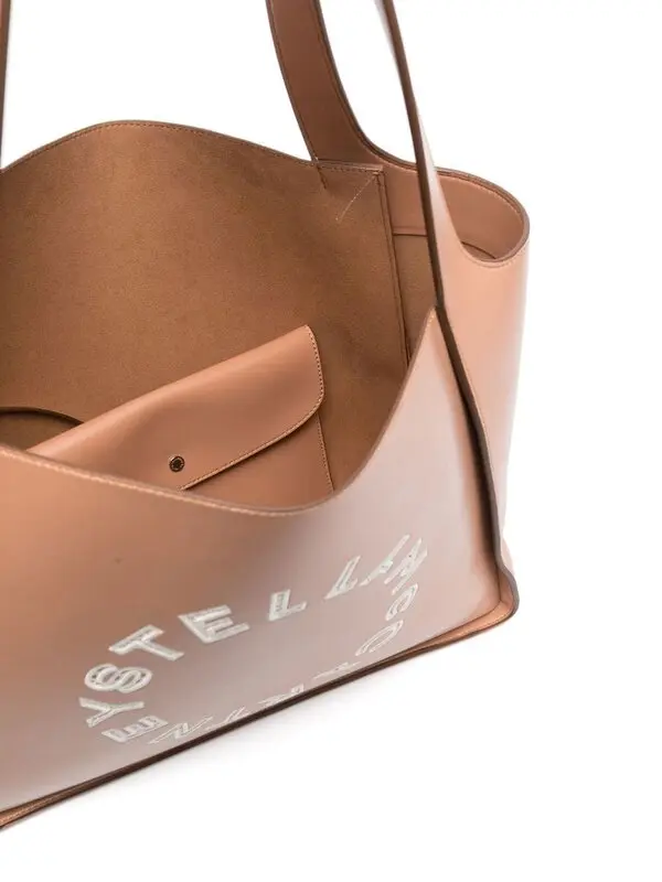 Stella McCartney Broderie Anglaise-logo Tote Bag - Neutrals