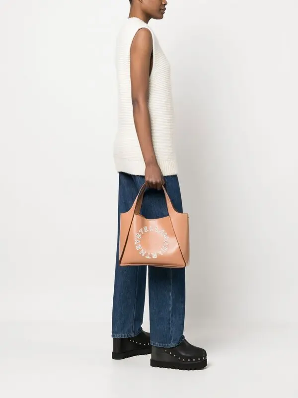 Stella McCartney Embroidered-logo Tote Bag - Neutrals