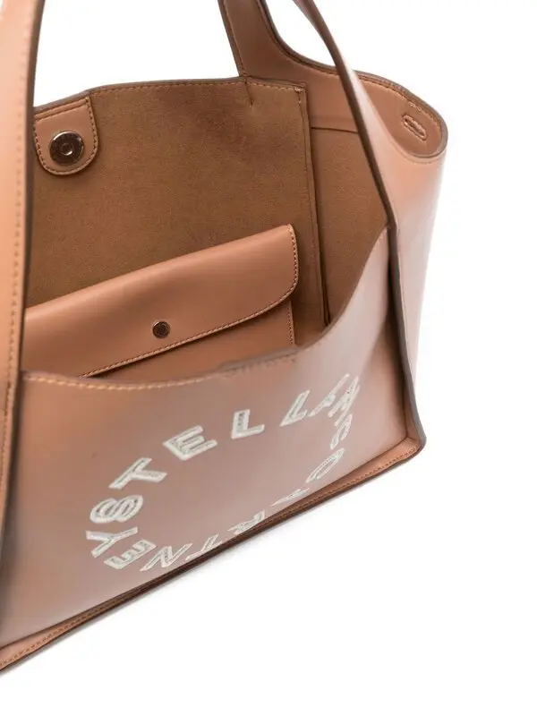Stella McCartney Embroidered-logo Tote Bag - Neutrals