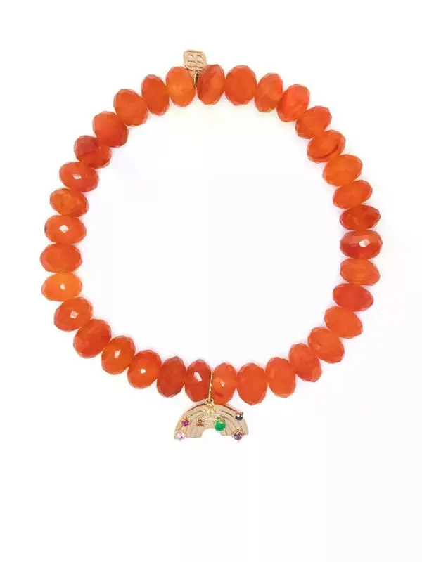 SYDNEY EVAN 14kt Yellow Rainbow Charm Carnelian Bracelet - Gold