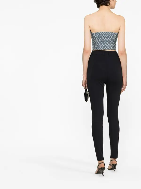 MISBHV Monogram-jacquard Strapless Corset Top