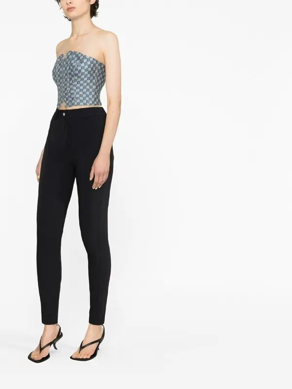 MISBHV Monogram-jacquard Strapless Corset Top