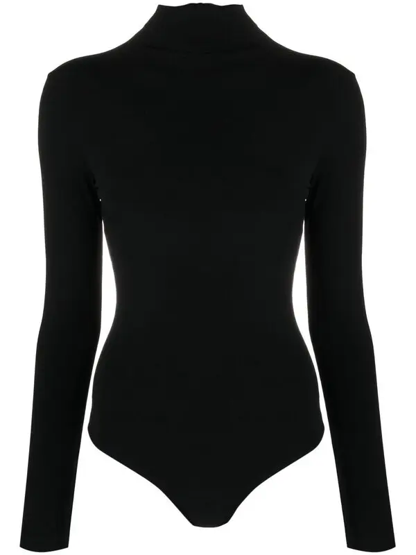 ATU BODY COUTURE High-neck Long-sleeved Bodysuit - Black