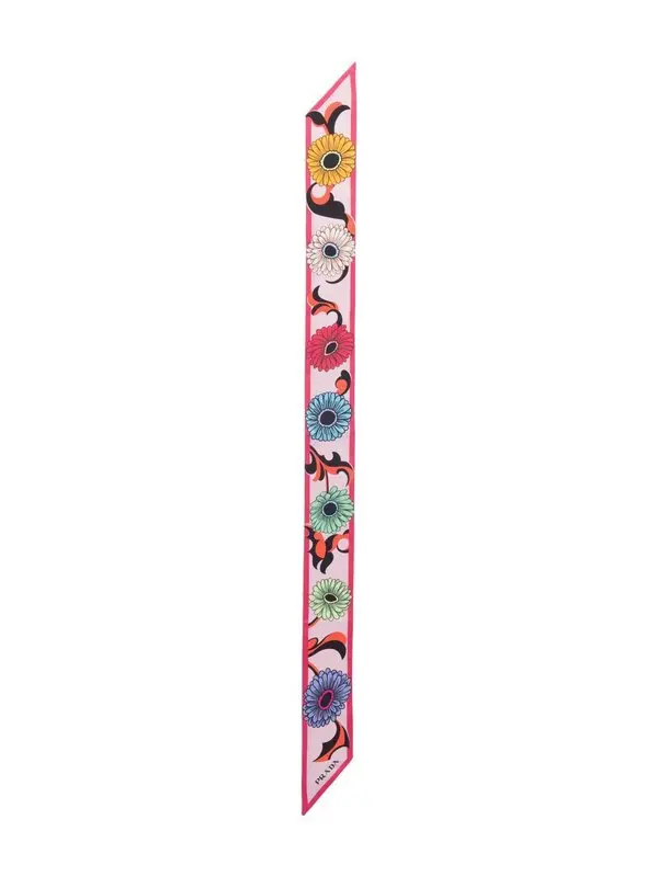 Prada Floral-print Twill Scarf