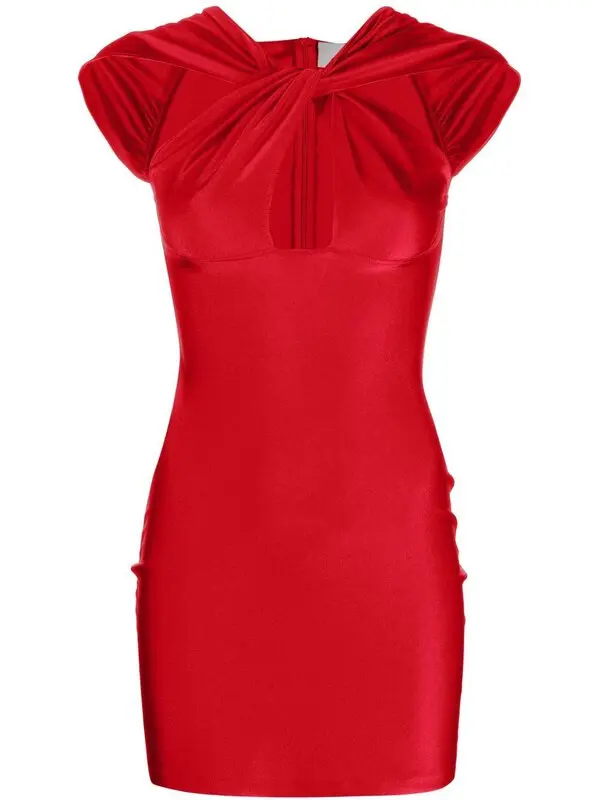 Coperni Twisted Cut-out Mini Dress - Red