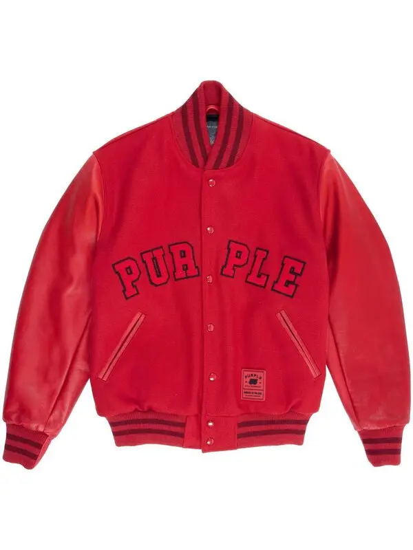 PURPLE BRAND Logo-appliqué Varsity Bomber Jacket