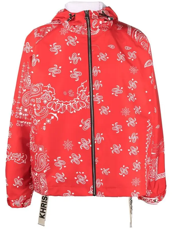 Khrisjoy Paisley-embroidery Hooded Jacket - Red