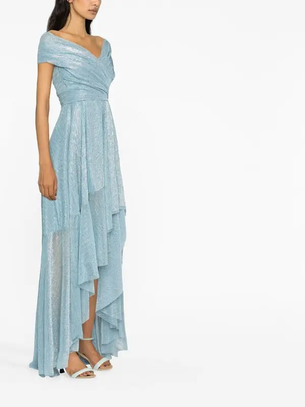 Talbot Runhof V-neck Draped Gown