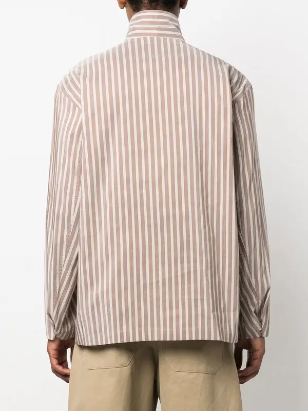 Lemaire Long-Sleeve Striped Shirt In Brown - 47% Off | Editorialist