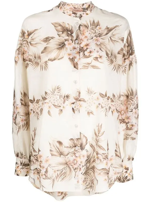 TWINSET Floral Print Shirt - Neutrals