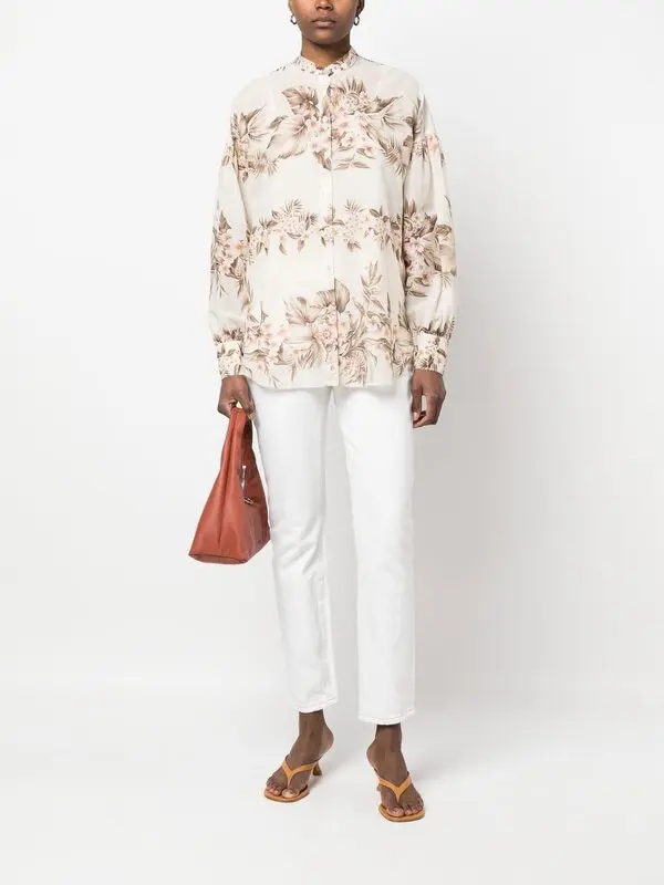 TWINSET Floral Print Shirt - Neutrals
