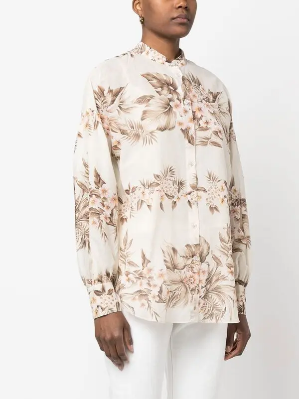 TWINSET Floral Print Shirt - Neutrals