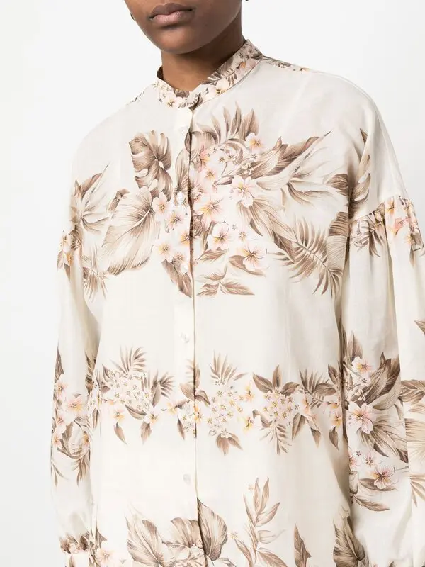 TWINSET Floral Print Shirt - Neutrals