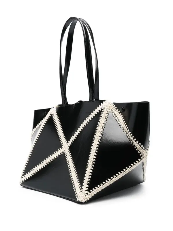 Nanushka Whipstitch-trim Detail Tote Bag - Black