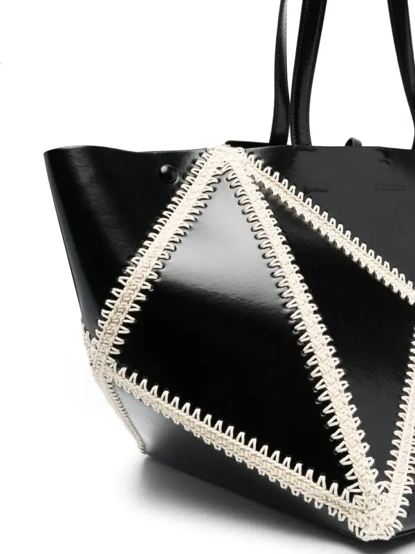 Nanushka Whipstitch-trim Detail Tote Bag - Black