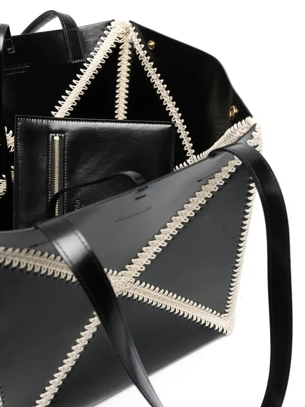 Nanushka Whipstitch-trim Detail Tote Bag - Black