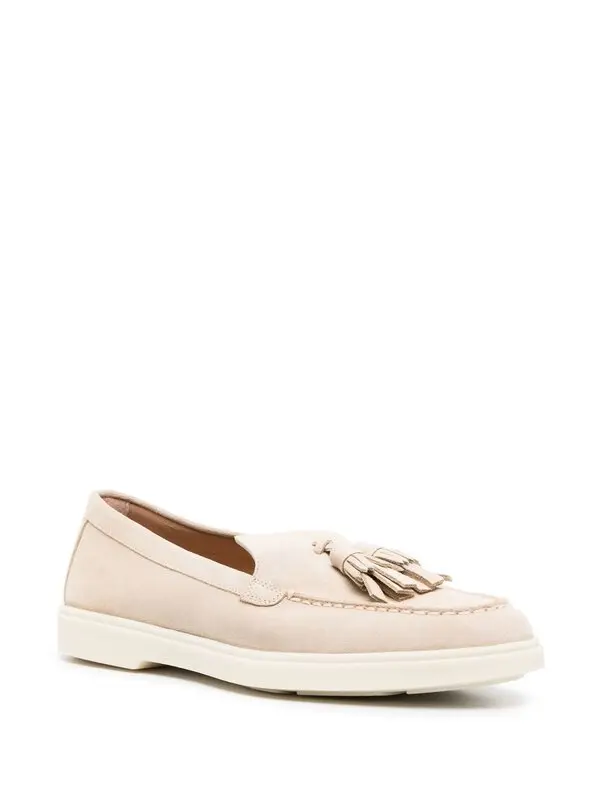 Santoni Tassel-detail Suede Loafers
