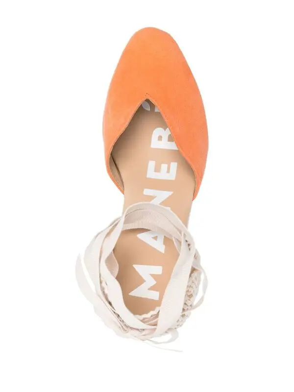 Manebí Contrast-panel Espadrille Wedges - Orange