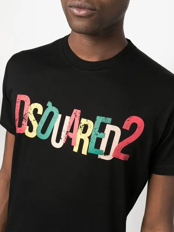 Dsquared2 Logo-Print Cotton T-Shirt In Black - 46% Off | Editorialist
