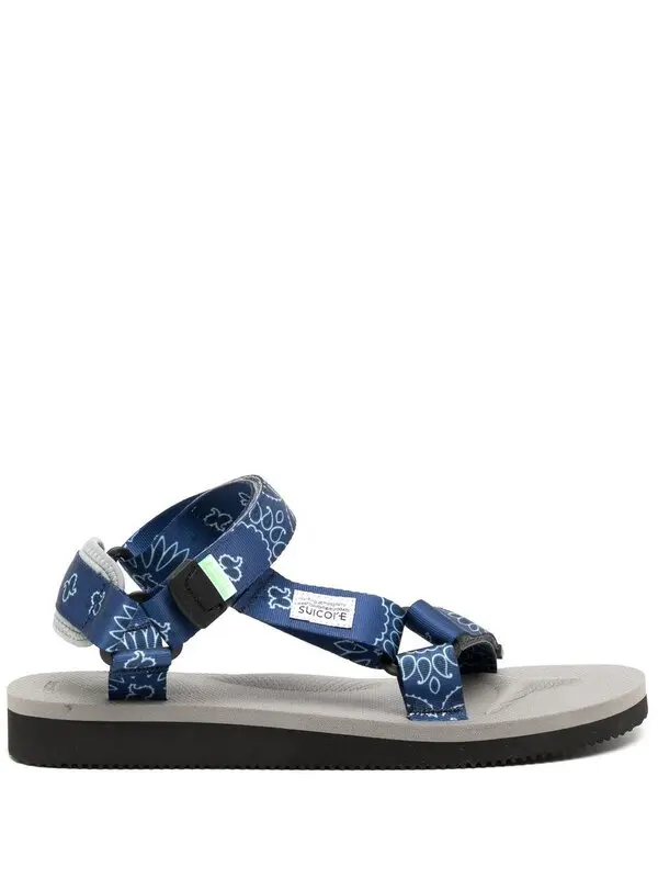 Suicoke Depa-cab Paisley-print Sandals - Black