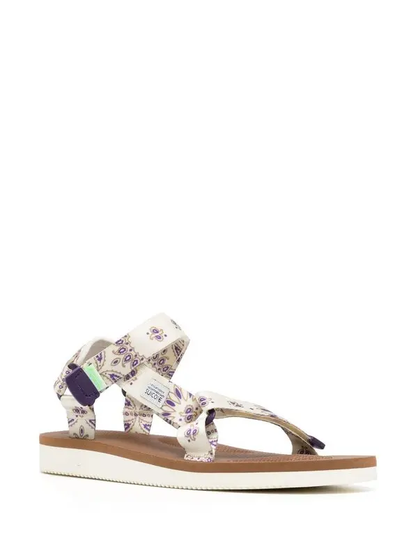 Suicoke Depa-cab Paisley-print Sandals - White
