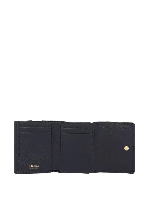 Prada Logo-plaque Leather Wallet - Black