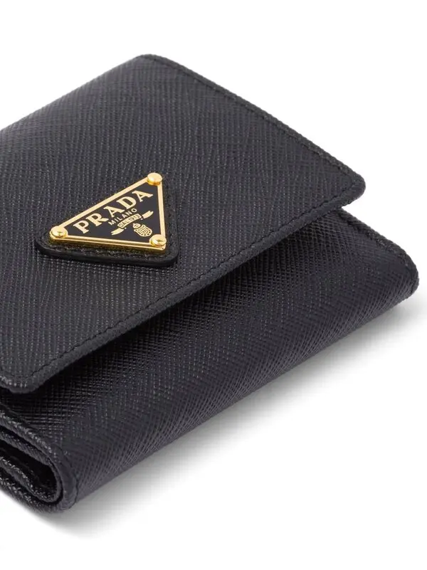 Prada Logo-plaque Leather Wallet - Black