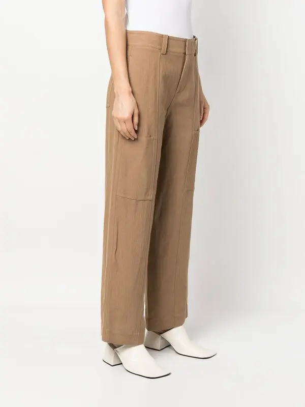 Vince One Tone Patch Wide-leg Trousers
