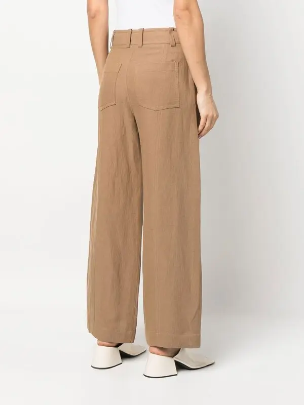 Vince One Tone Patch Wide-leg Trousers