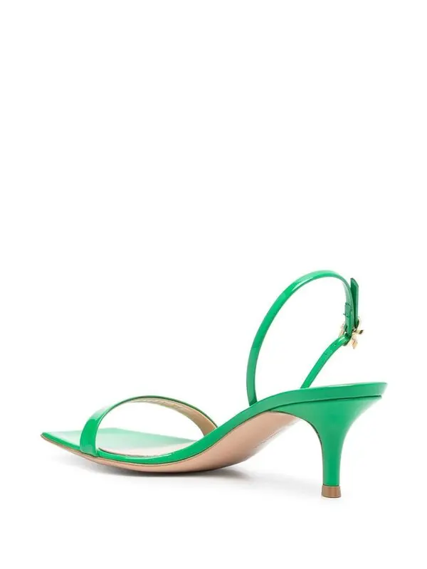 GIANVITO ROSSI Ribbon Patent Leather Kitten Sandals