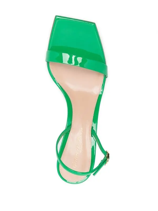 GIANVITO ROSSI Ribbon Patent Leather Kitten Sandals