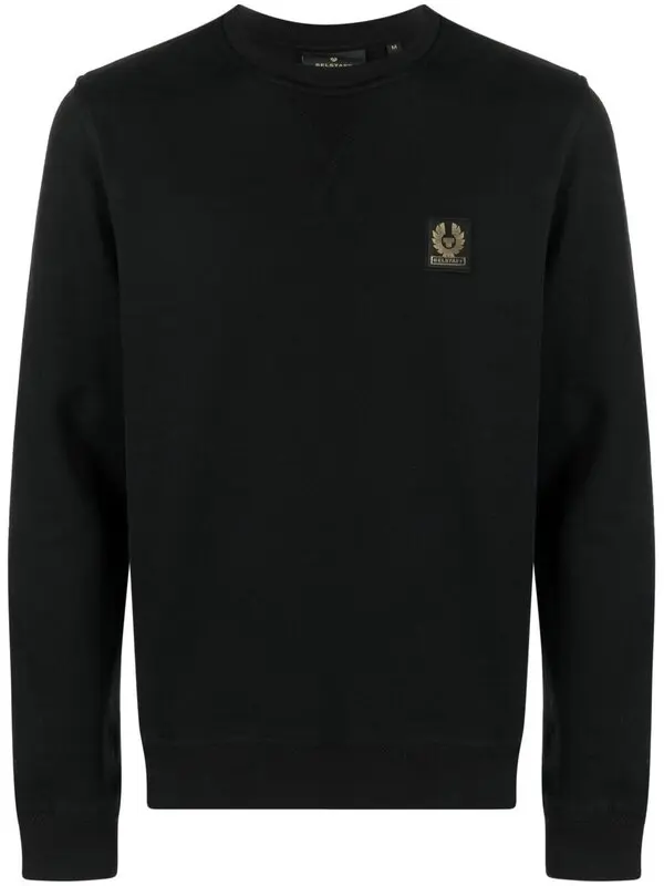 Belstaff Logo-patch Cotton Sweatshirt - Black