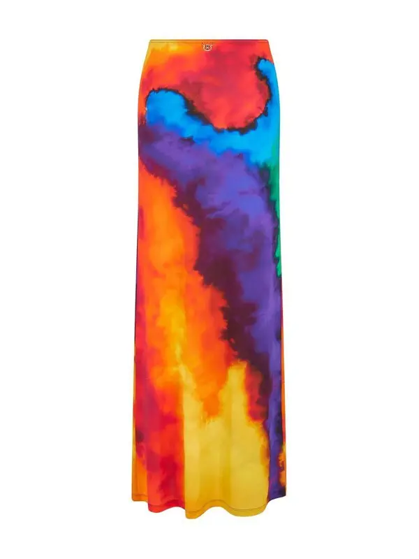 Rabanne Tie-dye Maxi Skirt - Orange