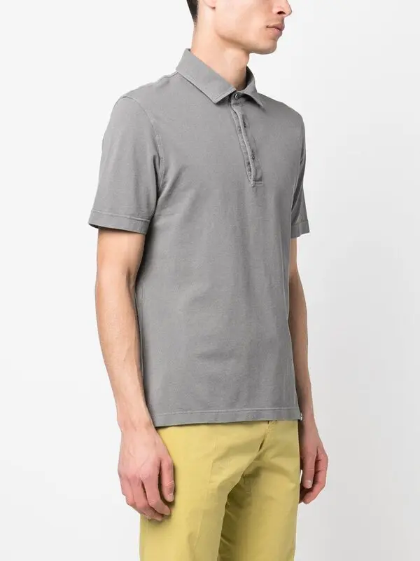 DRUMOHR Logo-patch Cotton Polo Shirt - Grey