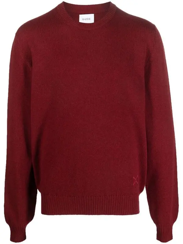 BARRIE B Label Cashmere Jumper - Red