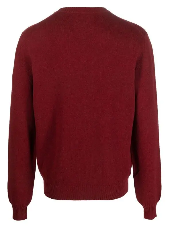 BARRIE B Label Cashmere Jumper - Red