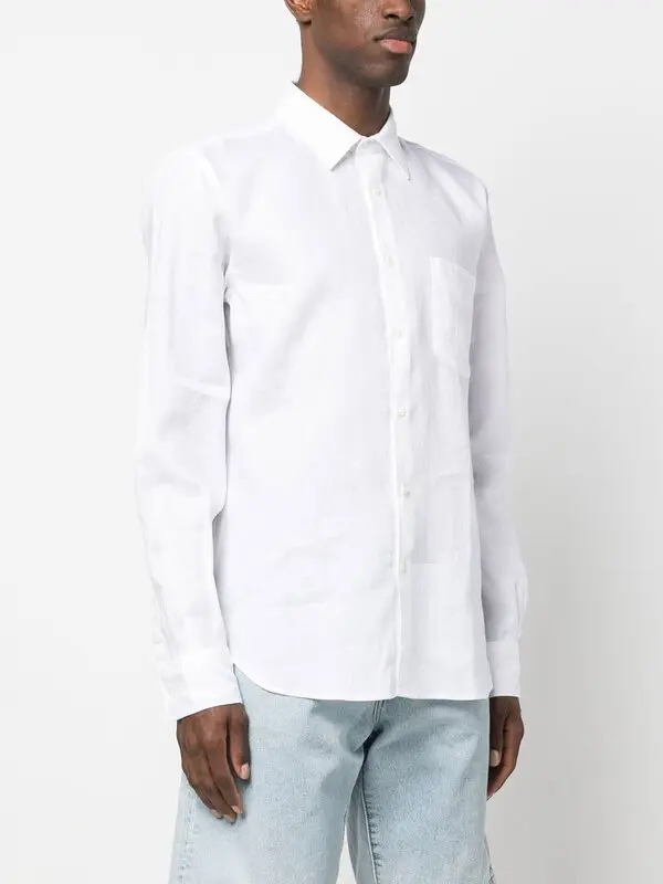 Aspesi Long-sleeve Linen Shirt - White
