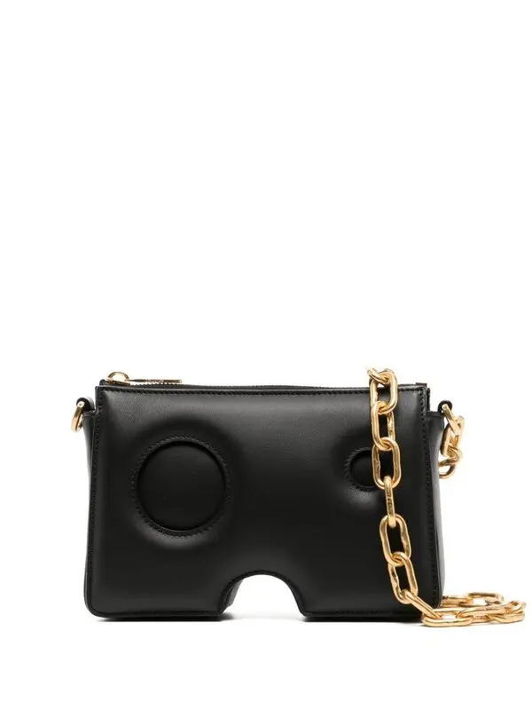Off-White Burrow Leather Shoulder Bag - Black