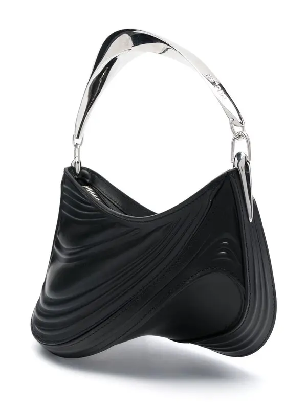 MUGLER Small Spiral Curve Embossed Tote Bag