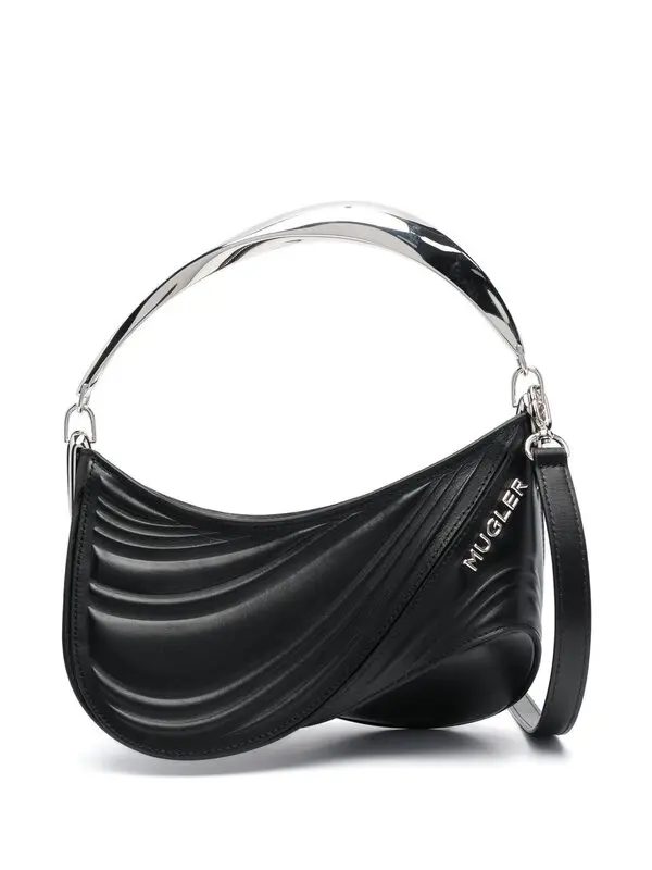 MUGLER Small Spiral Curve Embossed Tote Bag