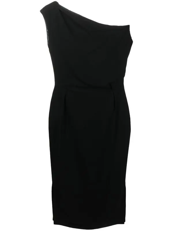 Alexandre Vauthier One-shoulder Draped Midi Dress - Black
