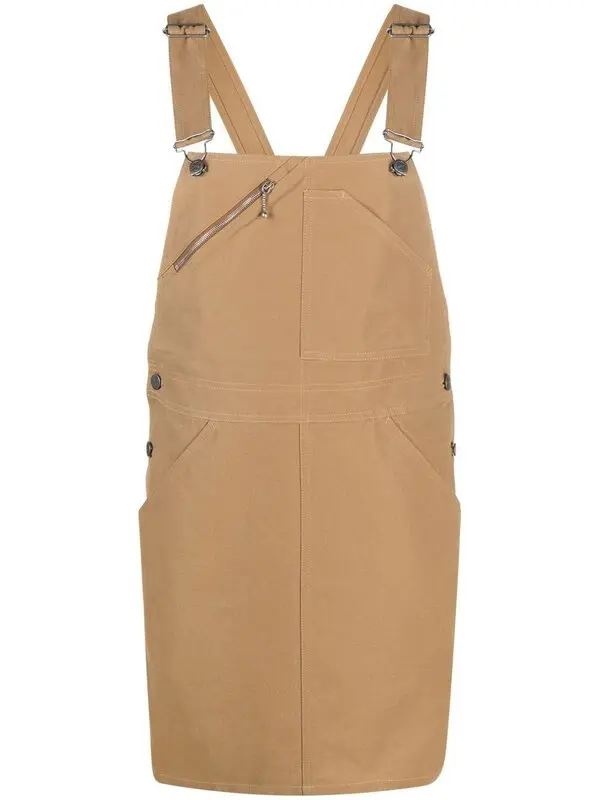 A.p.c. Square-neck Dungaree Dress - Brown