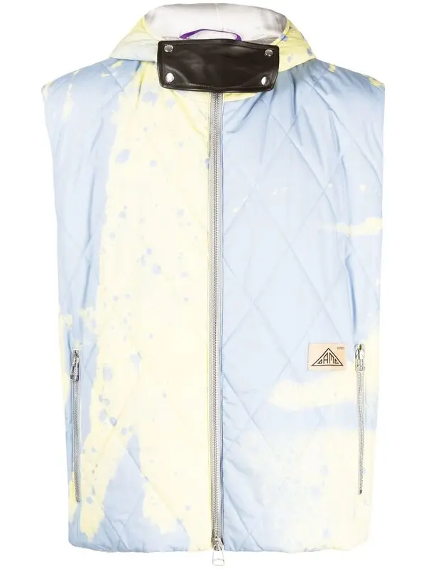 OAMC Abstract-print Hooded Gilet - Blue