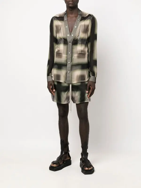 Rick Owens Geometric-print Drawstring Shorts