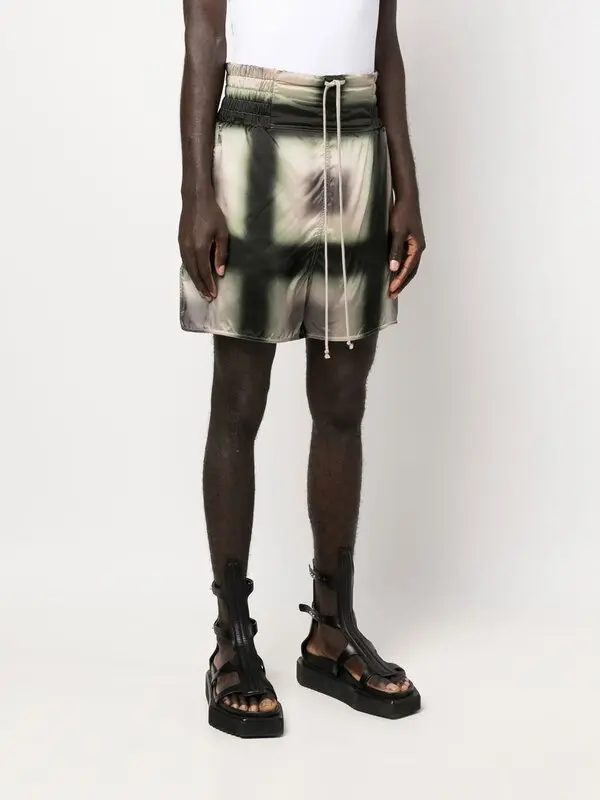 Rick Owens Geometric-print Drawstring Shorts
