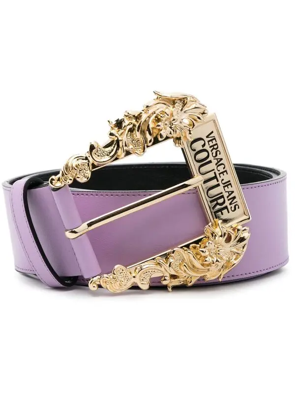 Versace Logo-engraved Calf Leather Belt